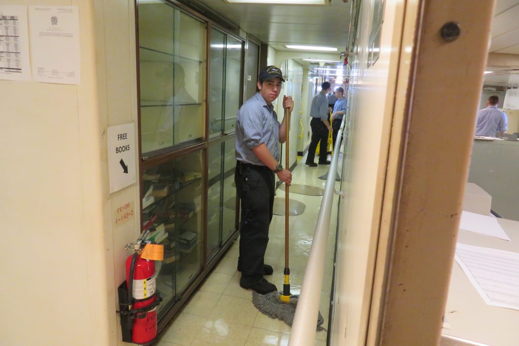mopping - TSSOM Training Cruise Blog - Maine Maritime Academy